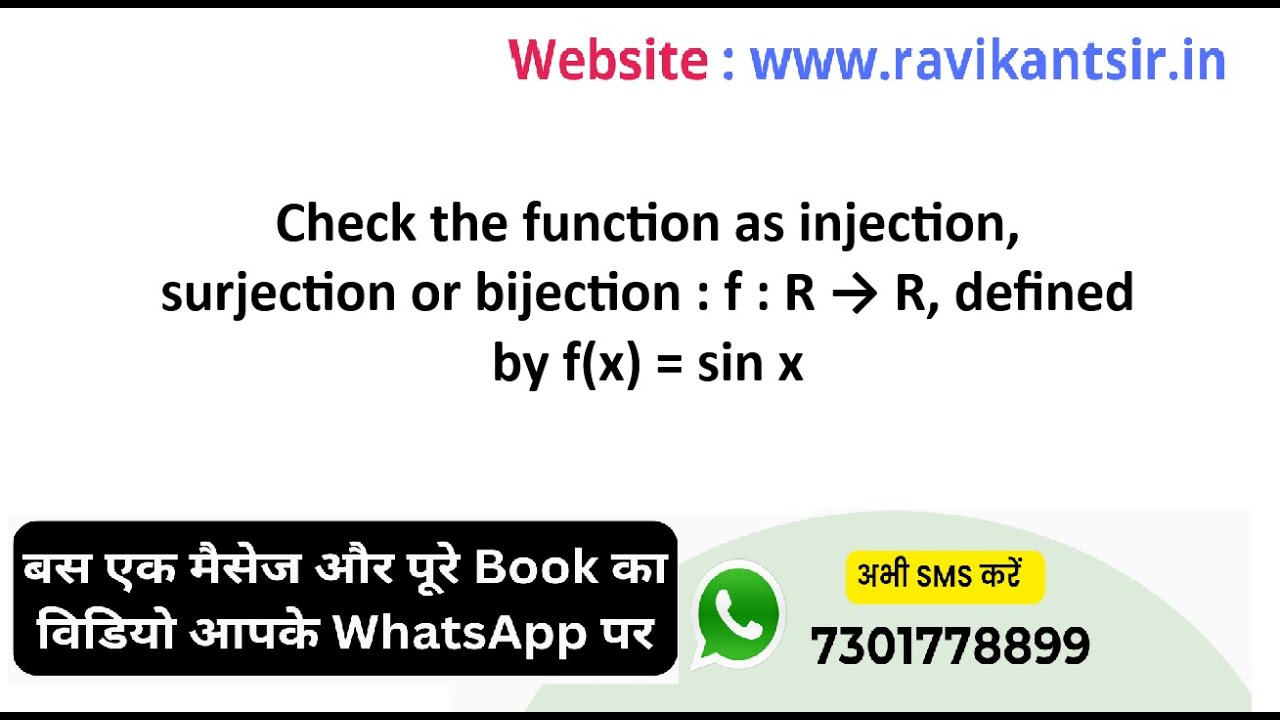 Check the function as injection, surjection or bijection : f : R → R ...