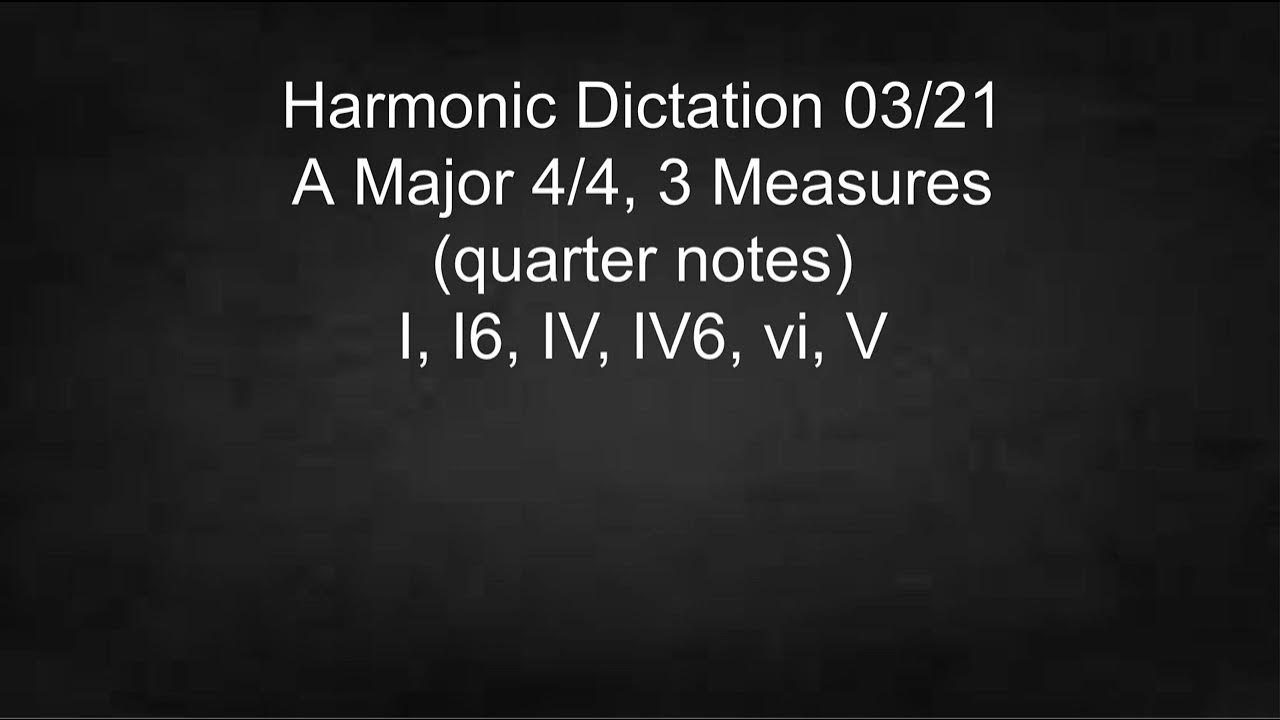 Harmonic Dictation 0321 - YouTube