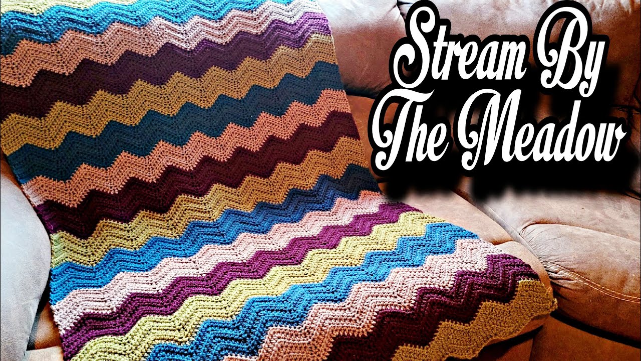 Easy Crochet Ripple Blanket Tutorial - Stream By The Meadow - YouTube
