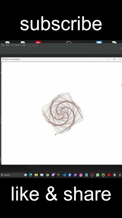 Colorful Square Spiral || Python Turtle code || I'M MIZAN || #shorts # ...