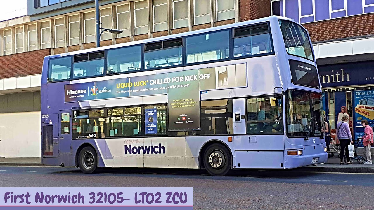 *Full thrash!* First Norwich Volvo B7TL Plaxton President 32105 (LT02 ...