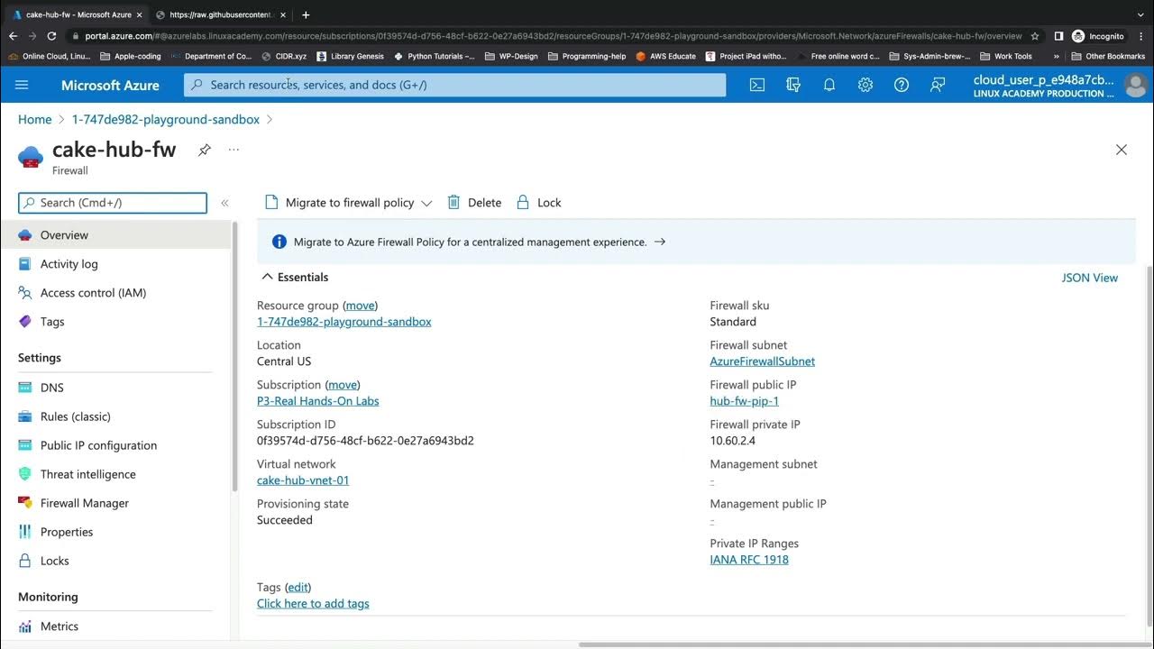 Demo Implement Azure Firewall Rules Part 1 A Cloud Guru - YouTube
