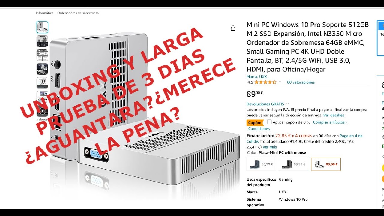 Mini PC UXX UNBOXING, el Intel mas barato de AMAZON + Dura Prueba de 3 ...