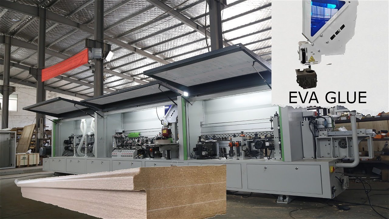 EVA glue automatic edge banding machine for doors Top Quality - YouTube