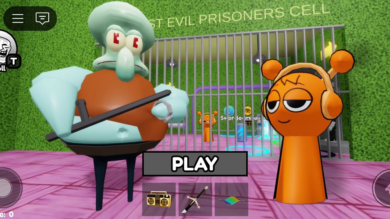 SQUIDWARD BARRY'S PRISON RUN! (OBBY!) - OREN SPRUNKI VS SPONGEBOB ...