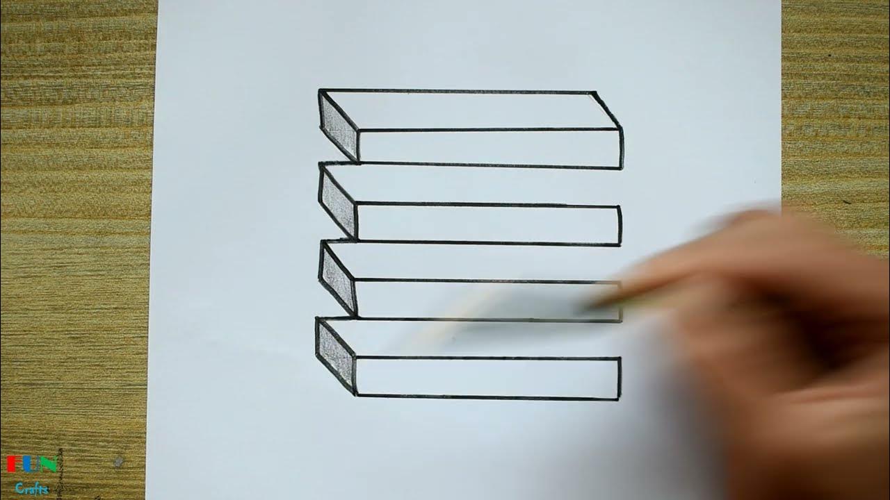 3D Blocks Pencil Sketching for Beginners - 3D art #3d - YouTube
