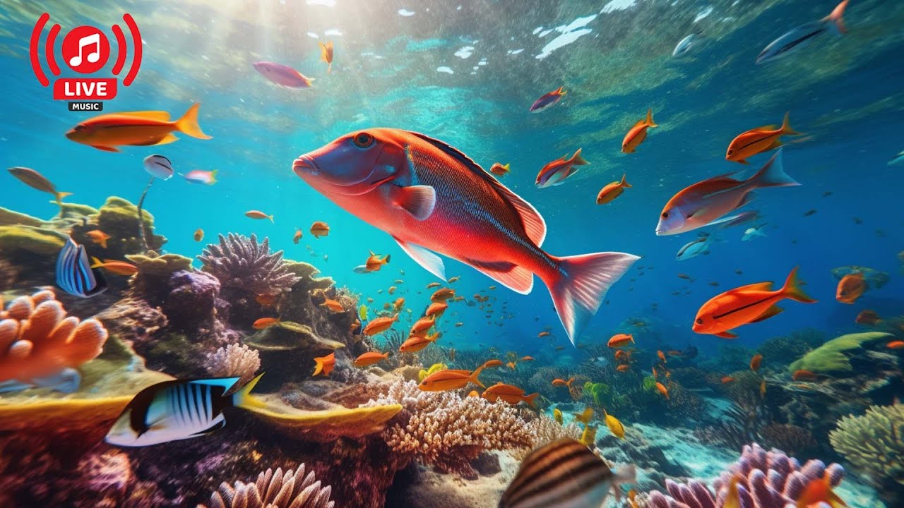 Super Beautiful Aquarium Piano Music|Relaxation Video with Calming ...