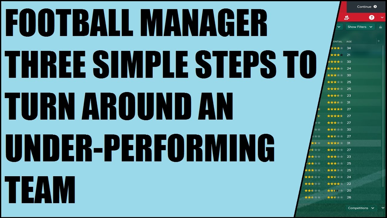 Football Manager: Three Simple Steps To Turn Around An Under-performing ...