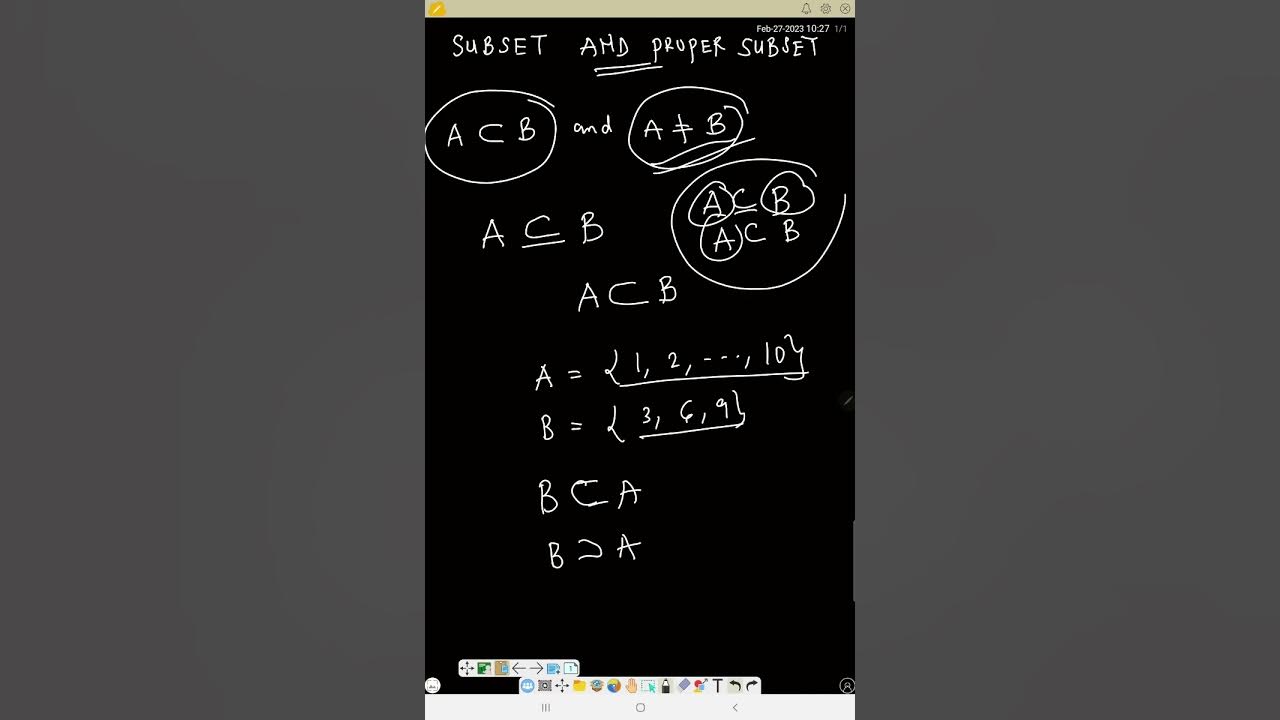 SUBSET AND PROPER SUBSET - YouTube