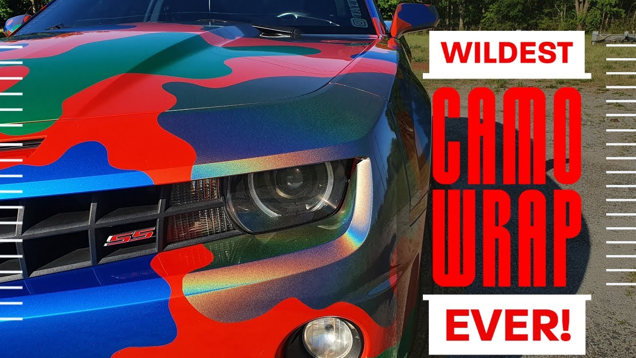 WILDEST CAMO WRAP EVER!!! How to Custom camouflage Camaro SS - YouTube