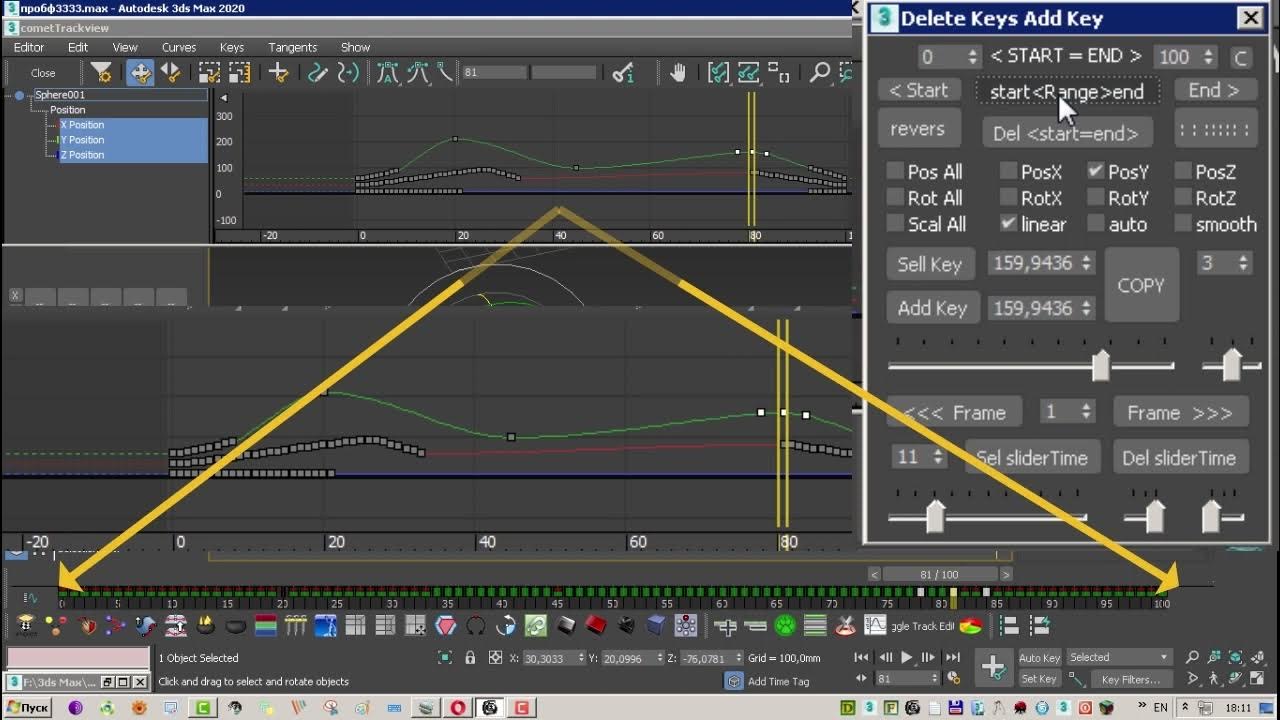Delete Keys sliderTime script 3DS Max - YouTube