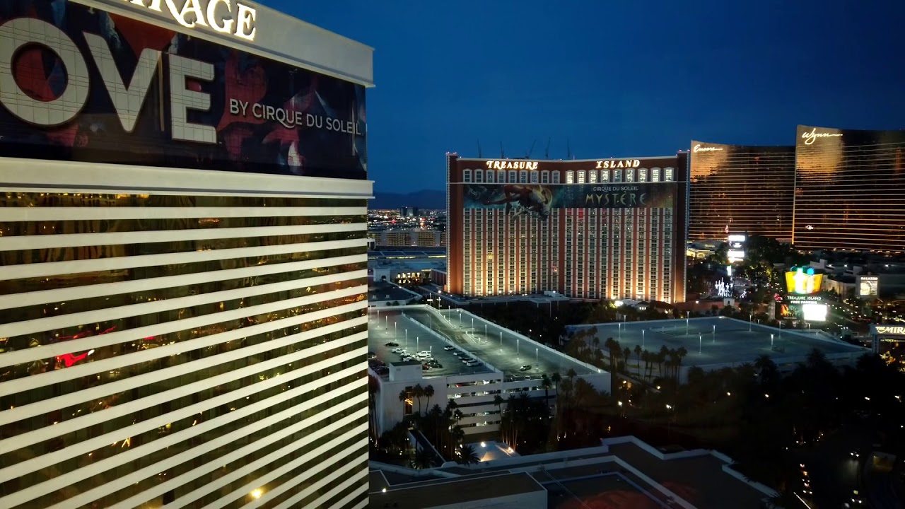 Mirage top floor hotel room view Nov 2019 - YouTube