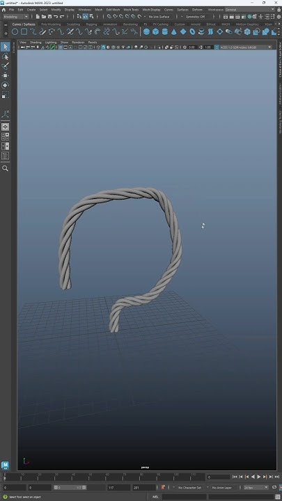 Timelapse: Twisted Rope Modeling in Maya #mayamodeling #mayaforbeginners - YouTube