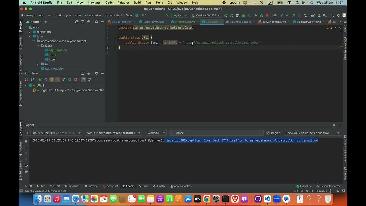 java.io.IOException: Cleartext HTTP traffic to url not permitted - YouTube