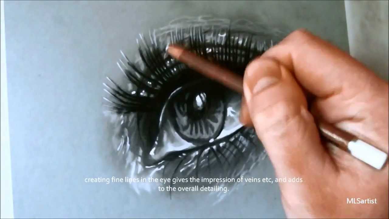 EYE DRAWING TUTORIAL (1 HOUR DRAWING) - YouTube