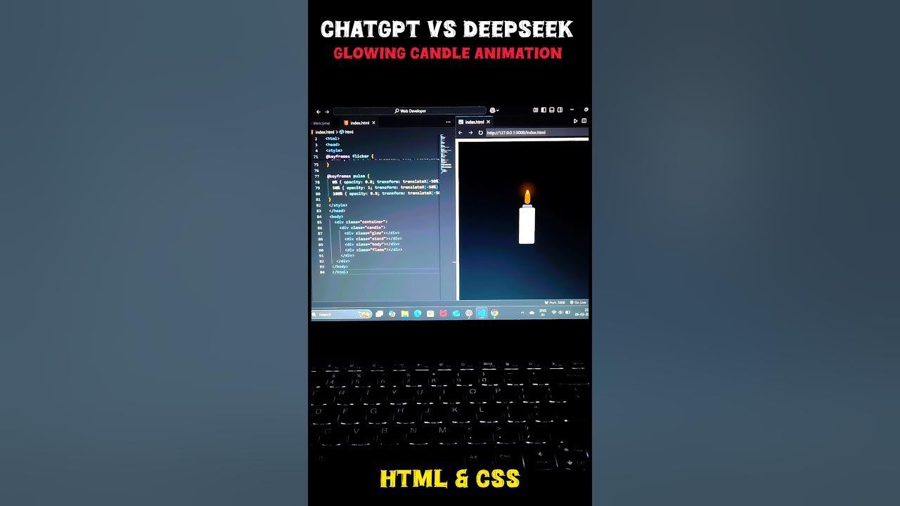 Glowing Candle 🕯️ animation HTML & CSS code ChatGPT vs Deepseek #shorts #coding - YouTube