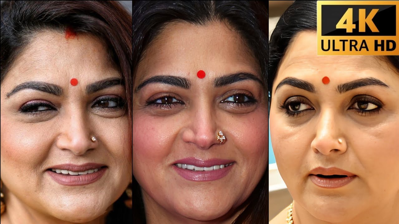 Kushboo Sundar Close Up Face and Lips 4K | Kushboo Sundar Hot Edit Vertical 4K Video | Dream ...