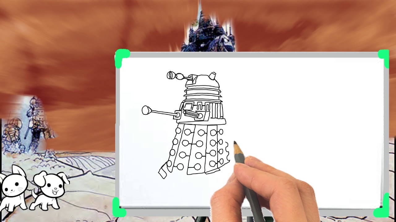 How to Draw Dalek | Dr.Who | Single line Draw Dalek - YouTube