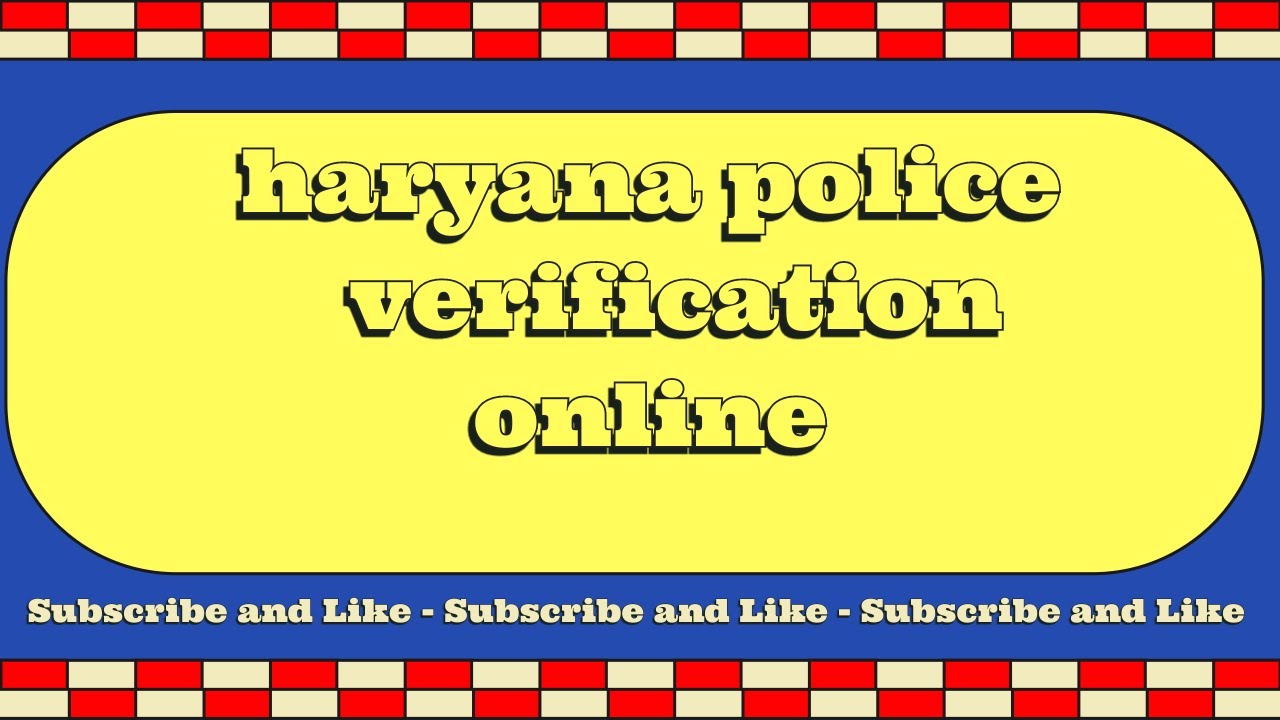 Haryana Police Verification Status Kaise Check Kare | Police Verification Certificate Download ...
