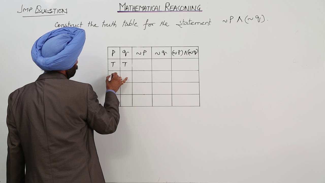 CBSE CLASS 11 MATH - MATHEMATICAL REASONING - Construction of Truth ...