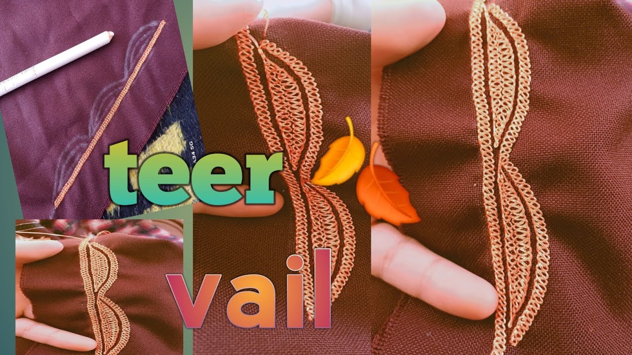 How to make" teer _vail" for beginners/How to Start tilla work/step by ...
