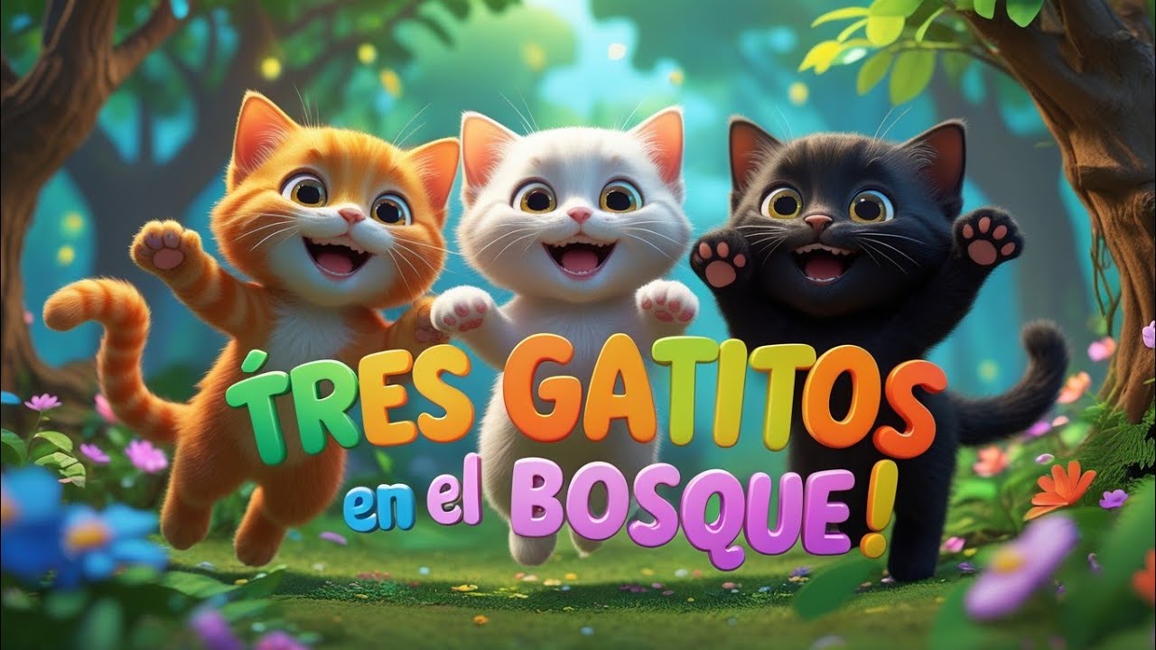 🎶LOS 3 GATITOS DEL BOSQUE🎤Canciones infantiles para cantar y aprender👦 ...