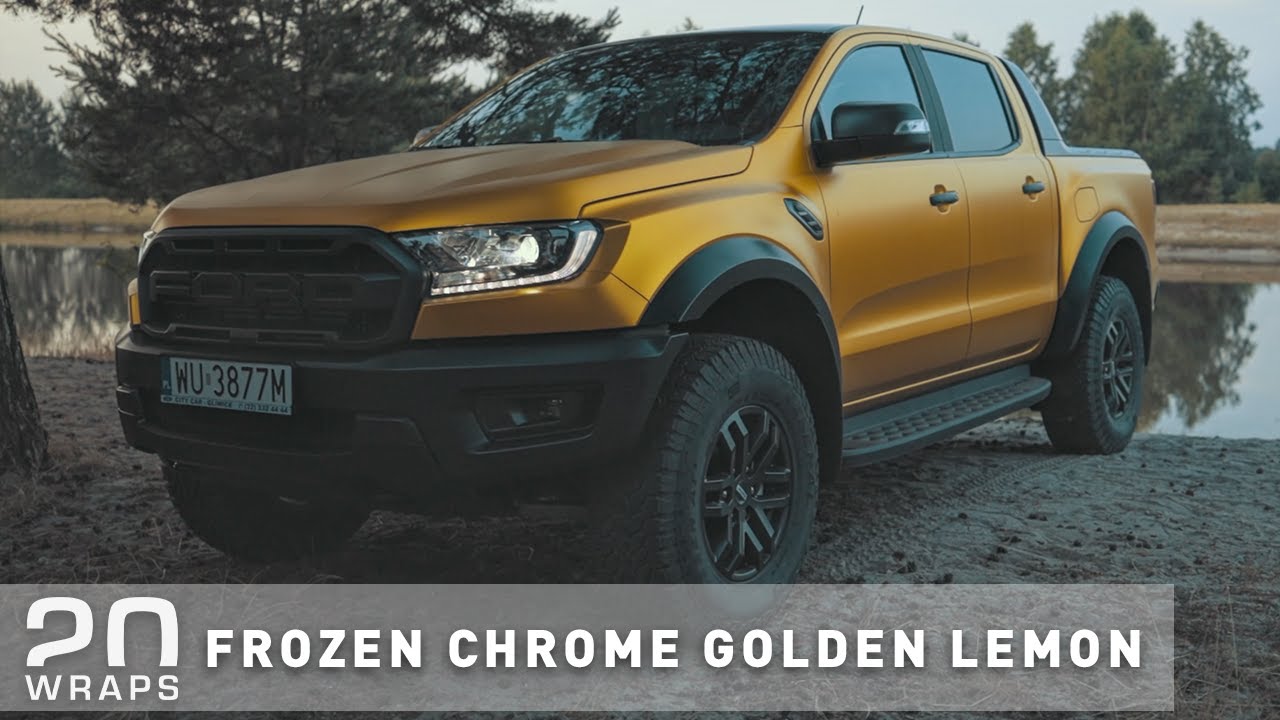FORD RAPTOR WRAPPED IN 20 WRAPS FROZEN CHROME GOLDEN LEMON - YouTube