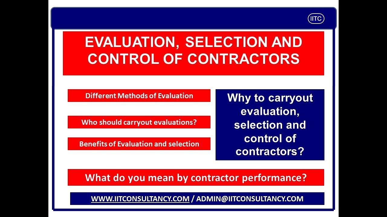 EVALUATION, SELECTION AND CONTROL OF CONTRACTORS - YouTube