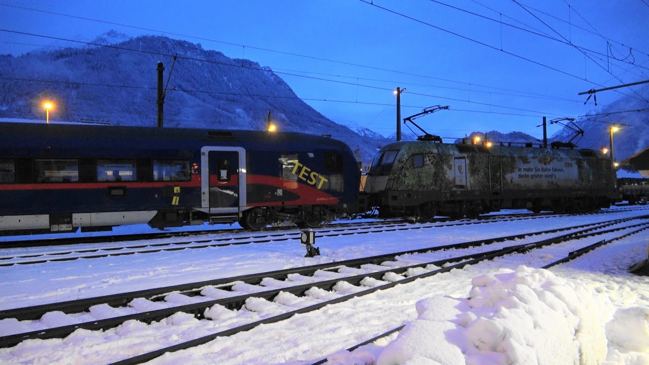 ⚠Test - Zug⚠ Bahnhof Bludenz Railjet bzw. Nightjet Testzug in Bludenz ...