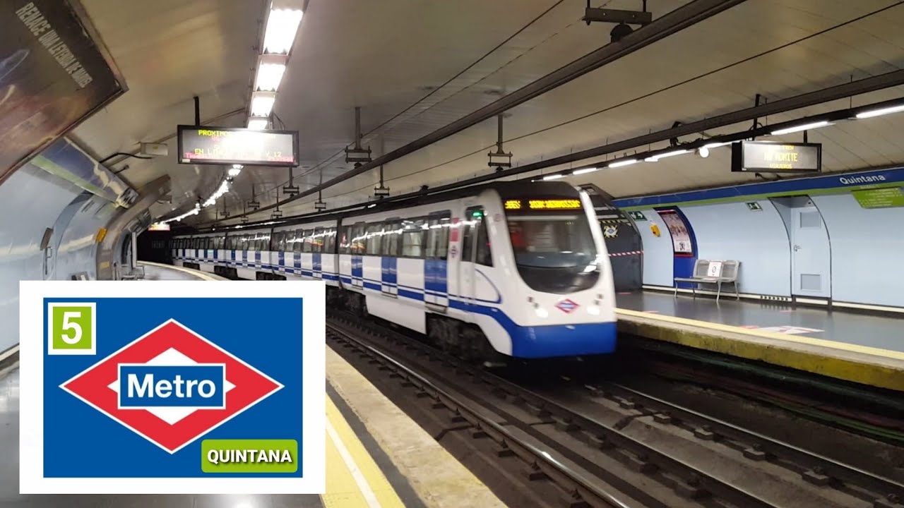 Metro de Madrid L5 - Serie 3000 SIN PARADA en Quintana - YouTube