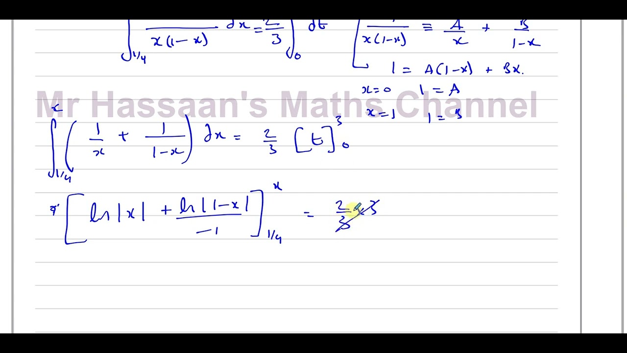 [5], A2, (IAL), Pure Mathematics (P4), Solomon I, Q7, Integration ...