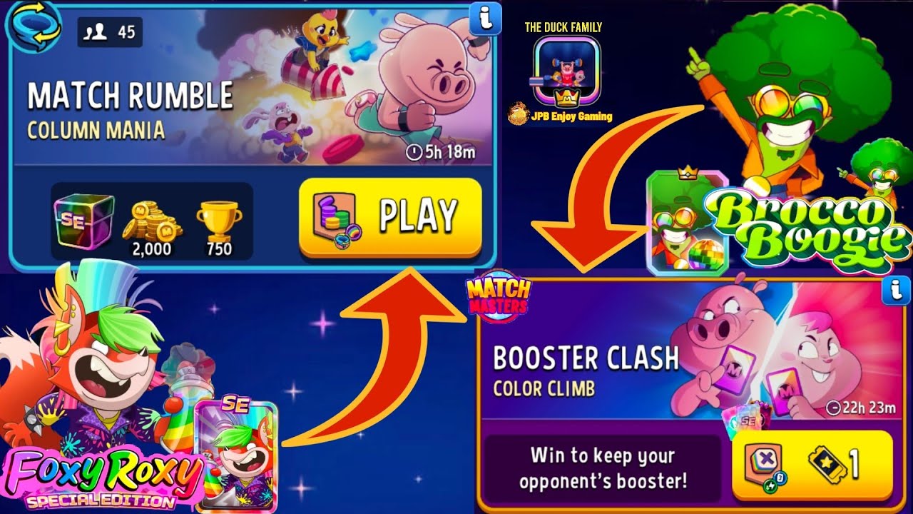 Match Rumble 45 Player Column Mania+Rainbow/ Booster Clash Color Climb ...