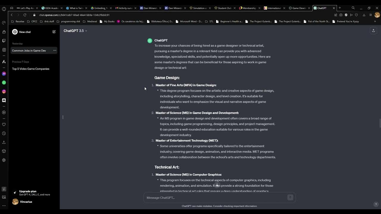 SGD-111: Game Dev Jobs Assignment- Davi Vanci - YouTube