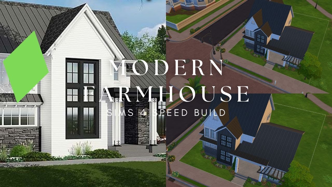 MODERN FARMHOUSE | Sims 4 Speed Build | Curb Appeal | NO CC - YouTube
