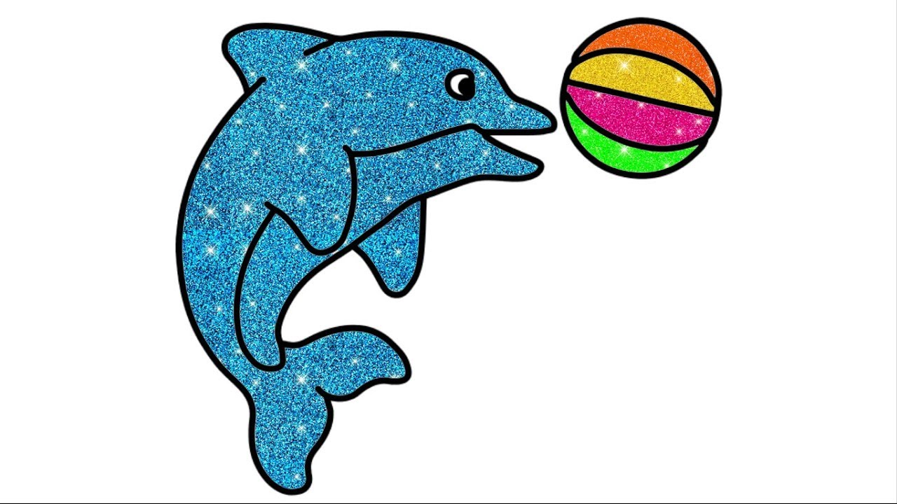 Dolphin With Ball Drawing by Minutes Draw | How To Draw Sea Animals for ...