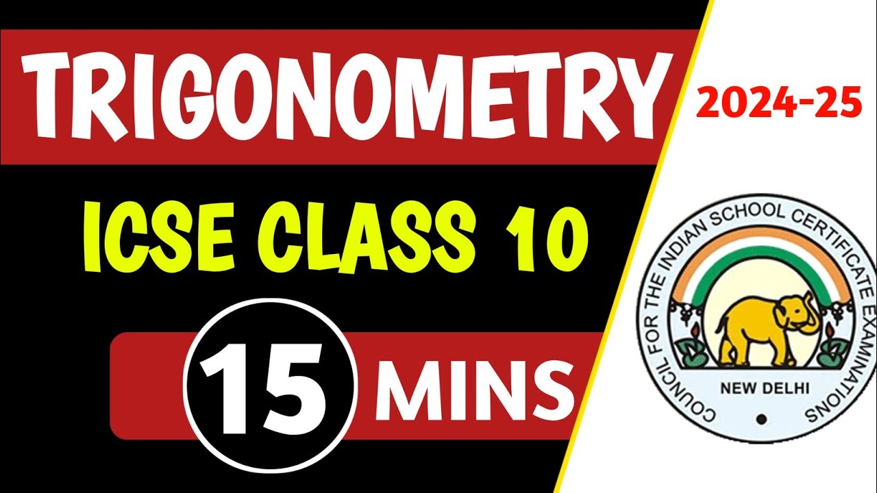 Trigonometry In 15 Mins I ICSE Class 10 Trigonometry In One Shot ...