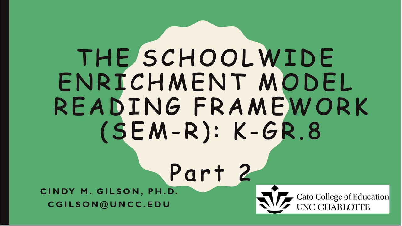 Schoolwide Enrichment Model Reading Framework PART 2 - YouTube
