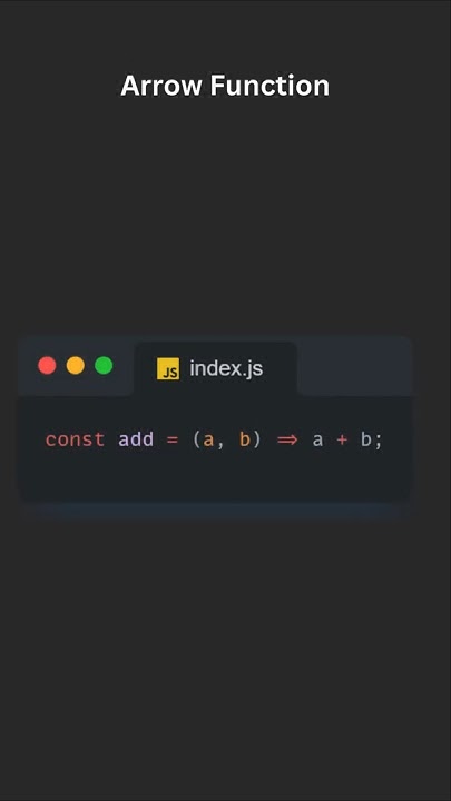 JavaScript Arrow Functions in 60 Seconds | Arrow Functions in javascript - YouTube