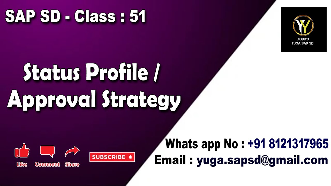 SAP SD: Class-51: Status profile / Approval Strategy || Your's Yuga SAP ...