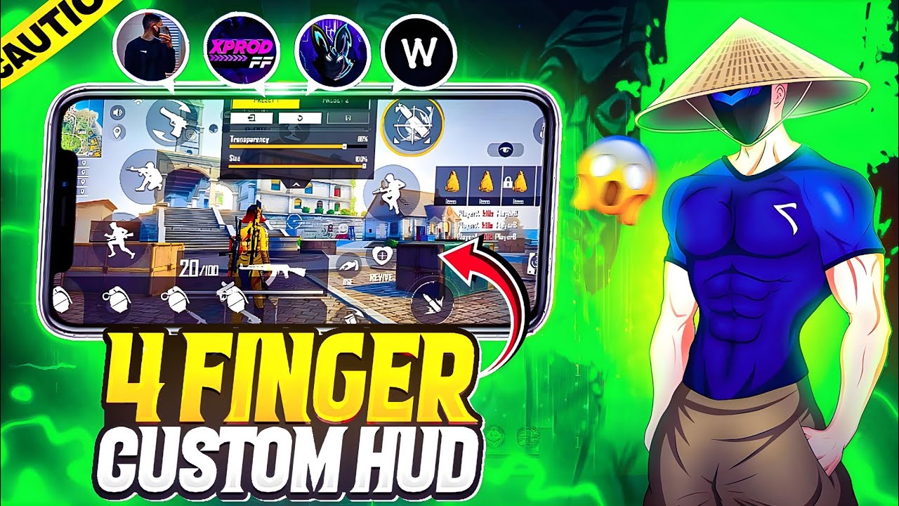 BRAZILIAN🇧🇷CUSTOM HUD FREE FIRE FASTEST⚡ 4 FINGER HUD🤯 | 4 FINGER SUPER ...