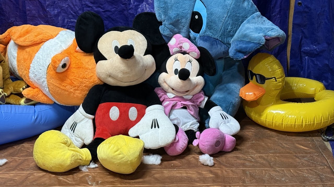 Destroy Large Disney Mickey Mouse Stuffed Animal Plush Toy - YouTube