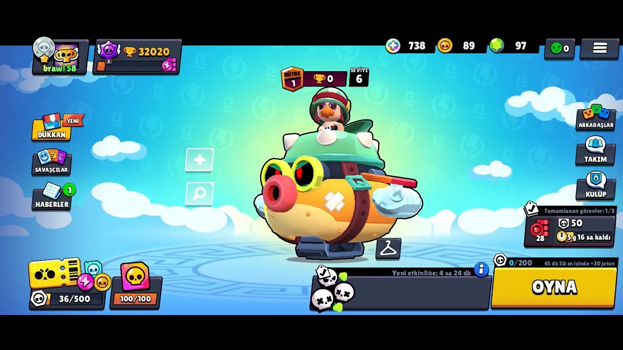 Hank Tank Aldım Karakterleri Fulledim!! Brawl Stars - YouTube