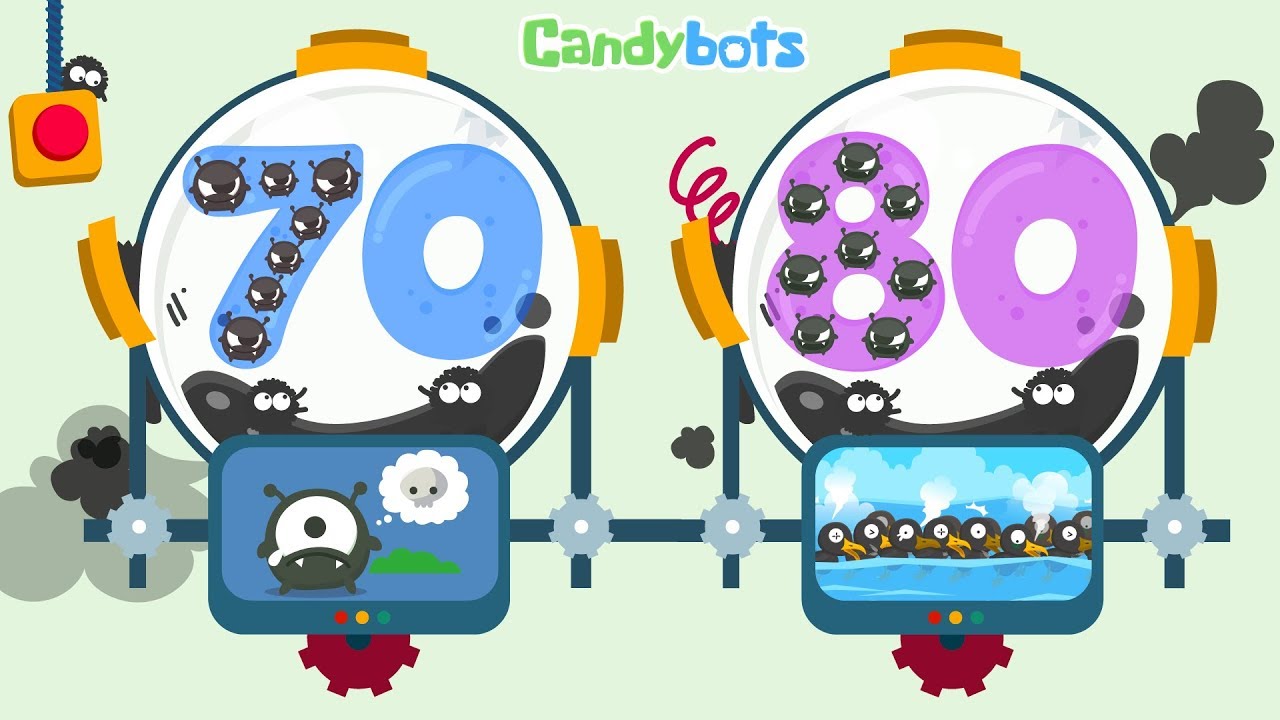 Candybots Numbers 123 Learn Counting 70 To 80 Number Education Apps