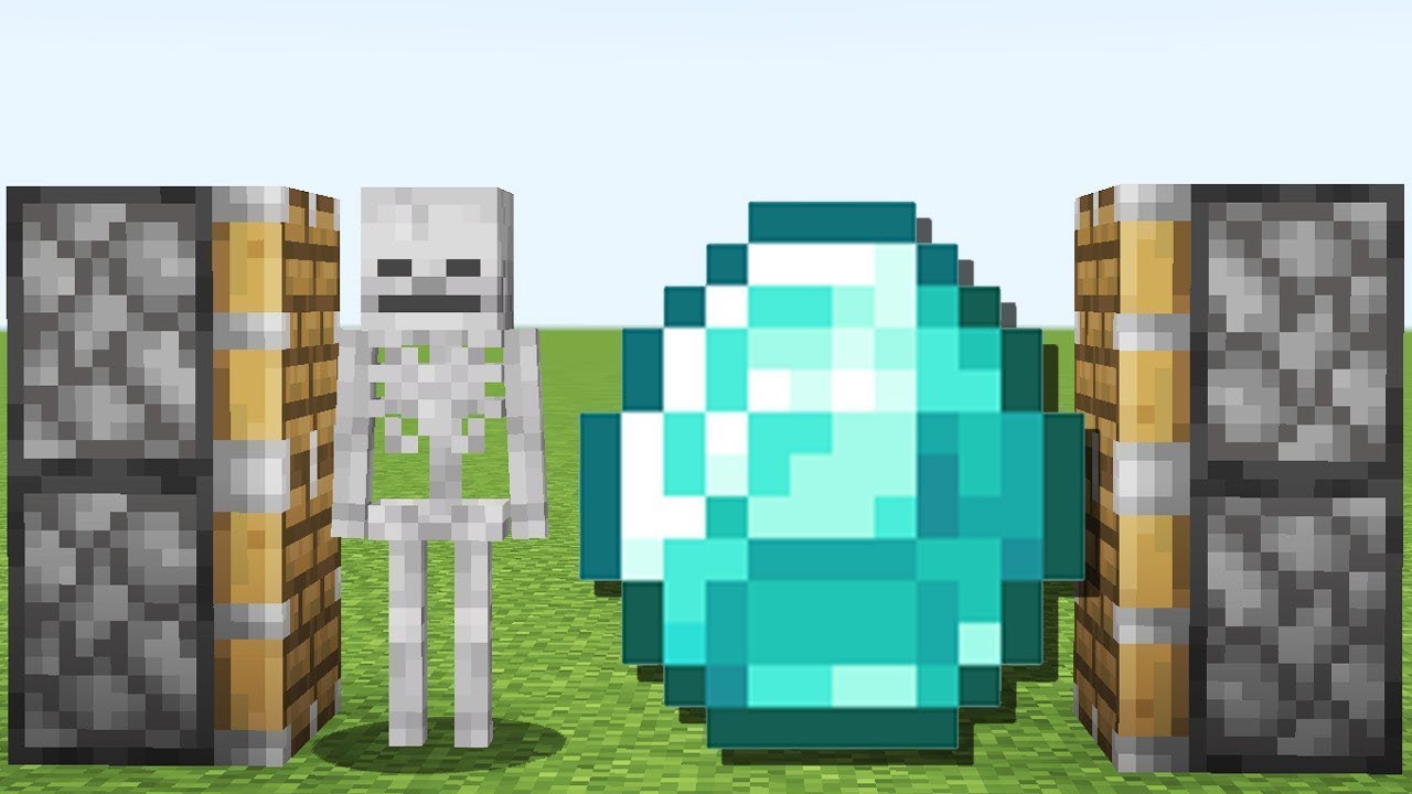 skeleton + diamond minecraft - YouTube