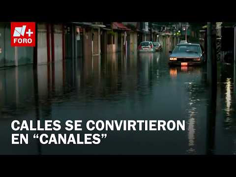 Calles Anegadas tras Fuertes Lluvias en Tlalnepantla, Estado de México