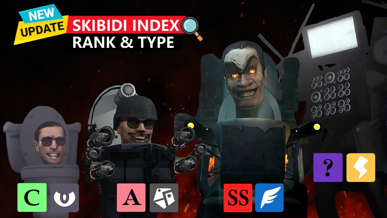 Skibidi Toilets 1-45 All Characters Rank Index (Complete Edition) - YouTube