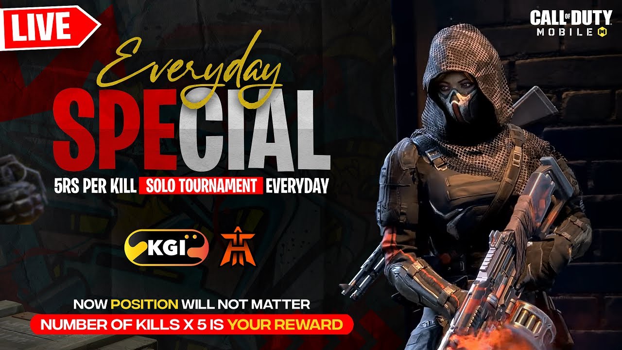 🔴LIVE - ₹5 PER KILL SOLO TOURNAMENT | COD MOBILE GAMEPLAY | CALL OF DUTY MOBILE - YouTube