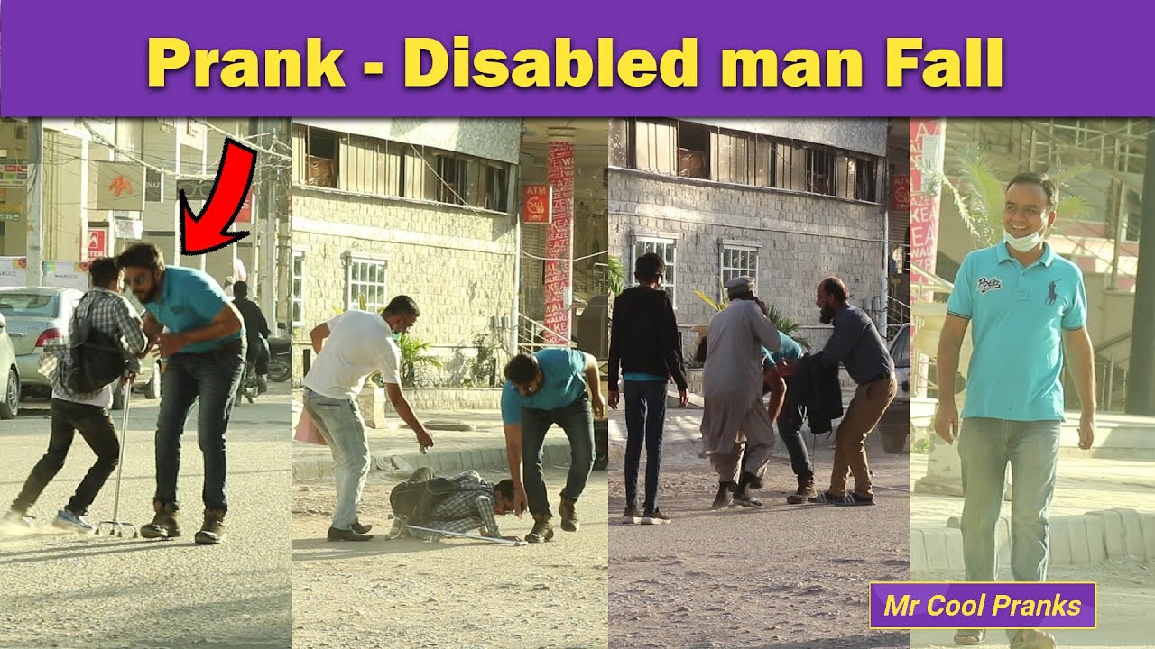 Handicapped Man Prank | Disabled Man Fall | Confusing People Prank ...