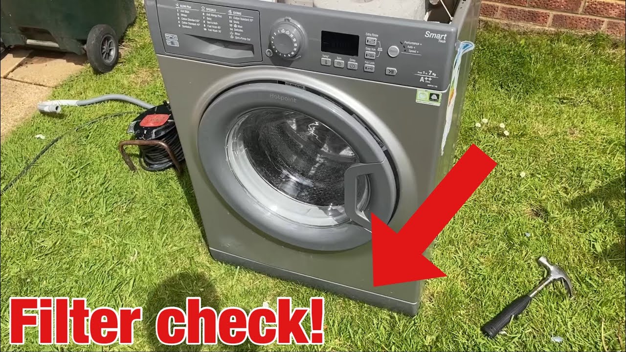 Hotpoint Smart Tech WMFUG742 washing machine || How to clean the lint ...