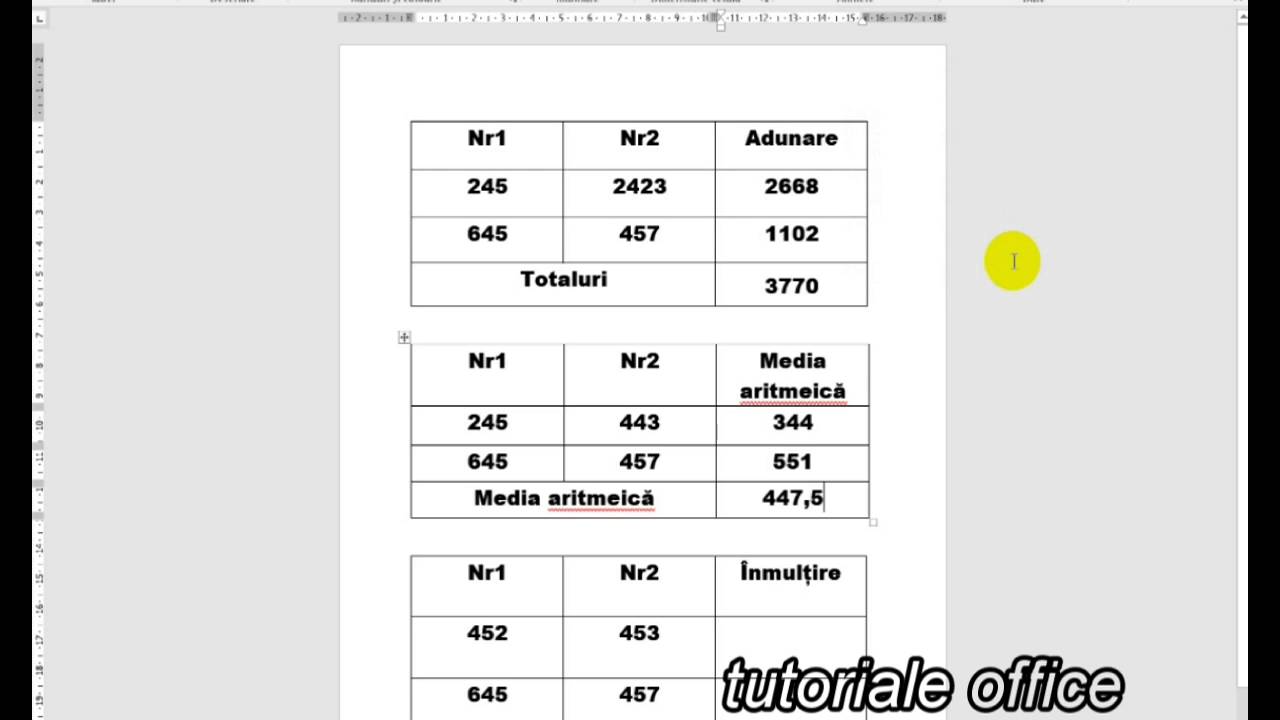 Formule în Word - YouTube